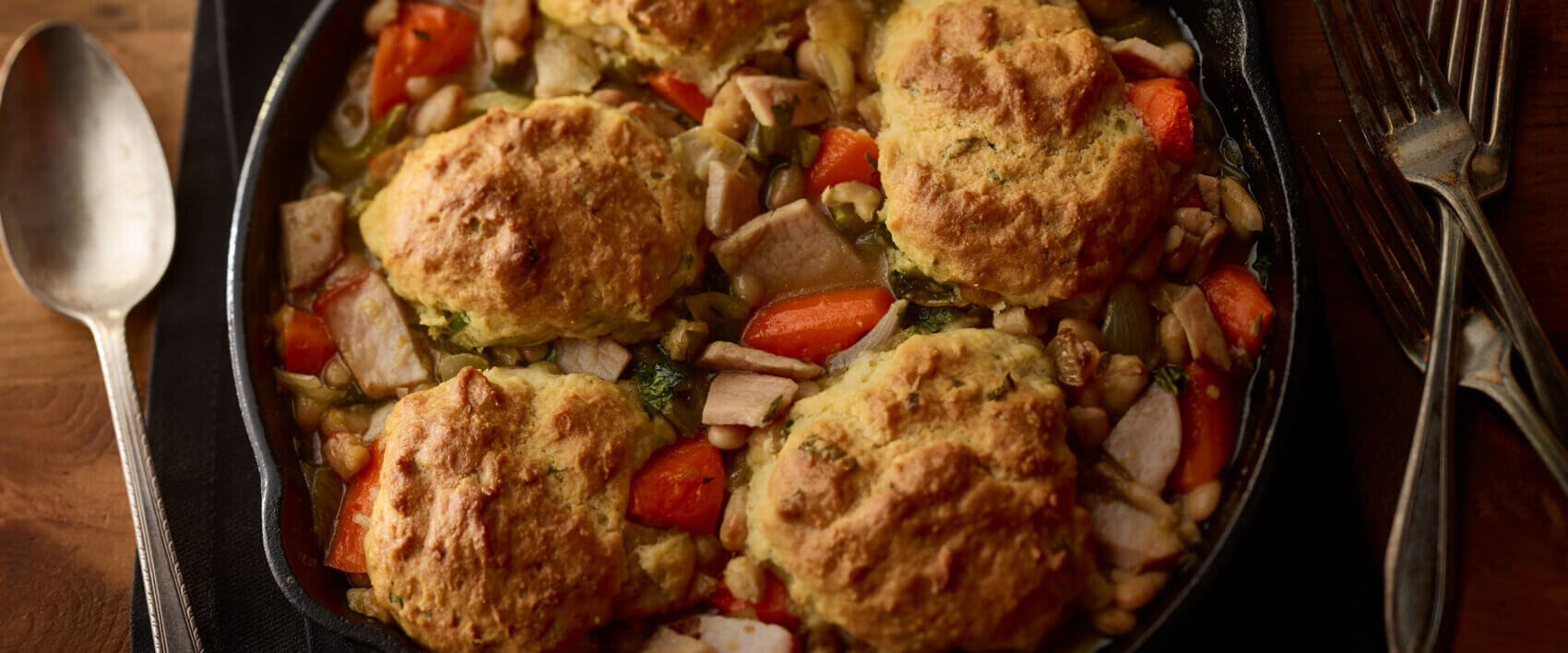 Canadian Bacon and Bean Cobbler - HORMEL® BLACK LABEL® Bacon