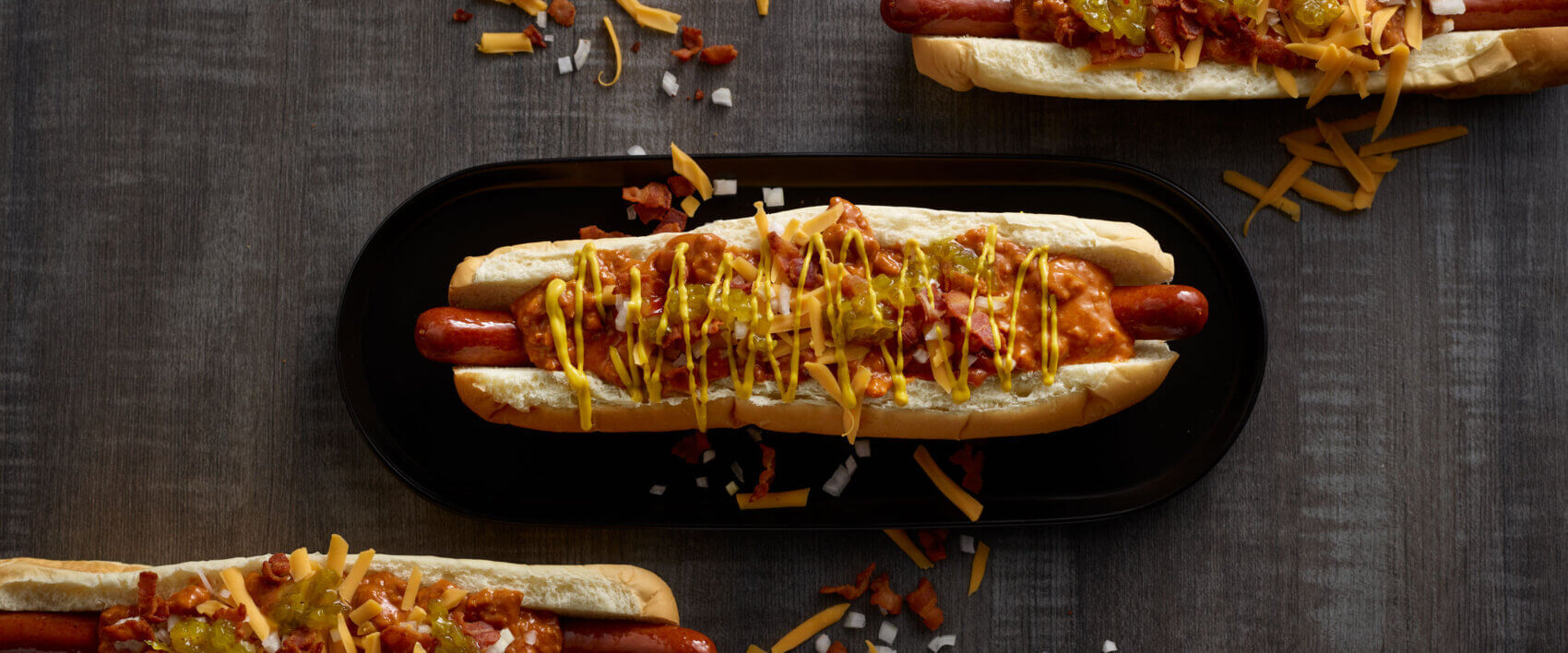 Cheese Chili Footlong with The Works - HORMEL® Chili