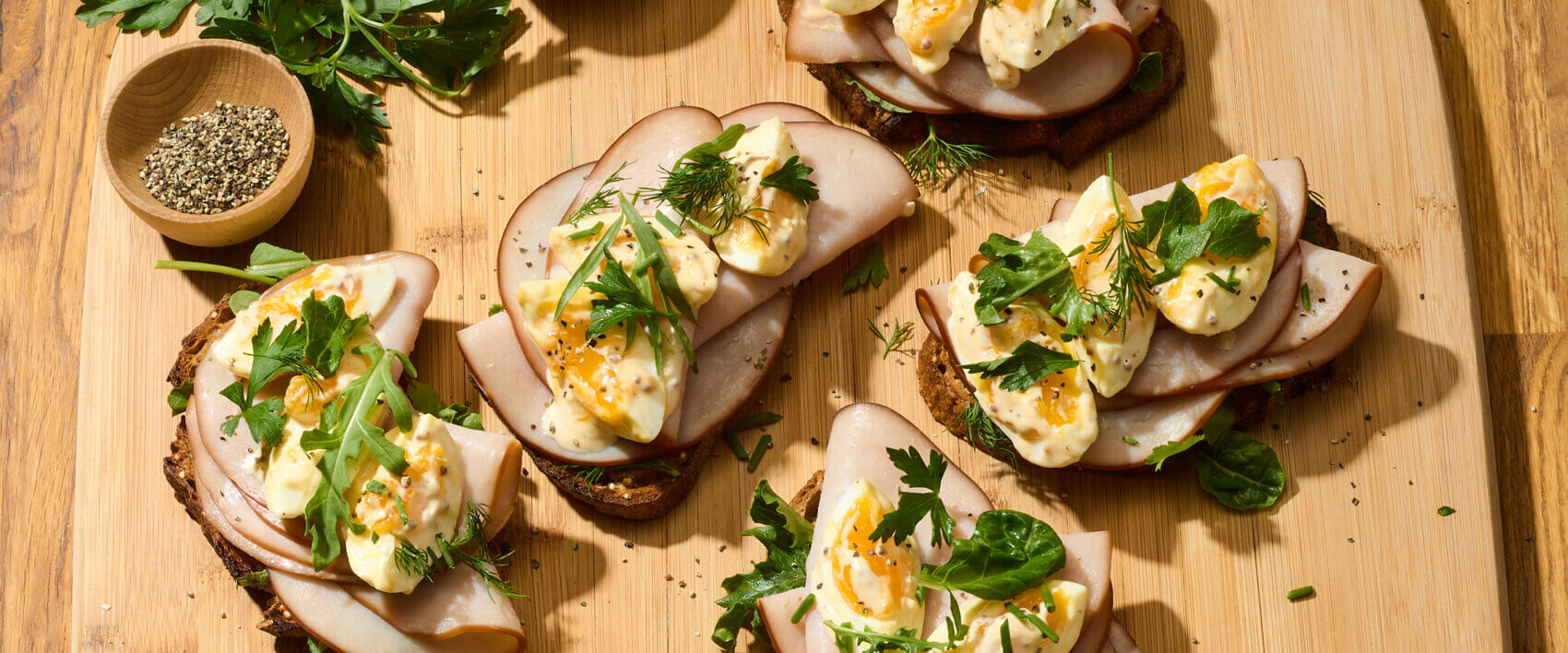 Turkey and Soft Boiled Egg Salad Toasts - HORMEL® NATURAL CHOICE® meats