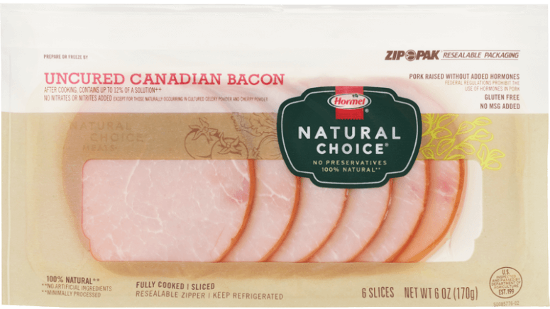 Uncured Canadian Bacon - HORMEL® NATURAL CHOICE® meats