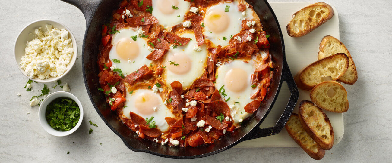 Turkey Pepperoni Shakshuka - HORMEL® Pepperoni