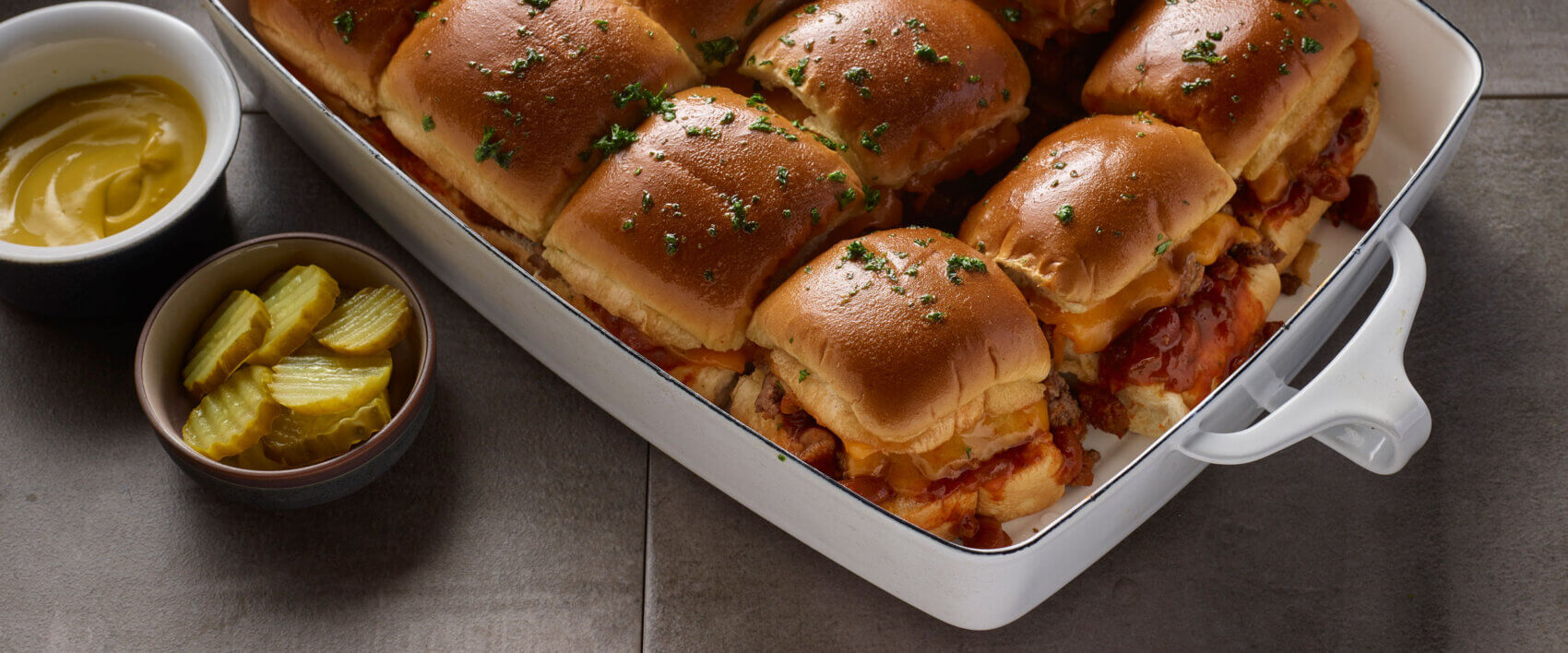 Baked Chili Cheeseburger Sliders - STAGG® Chili